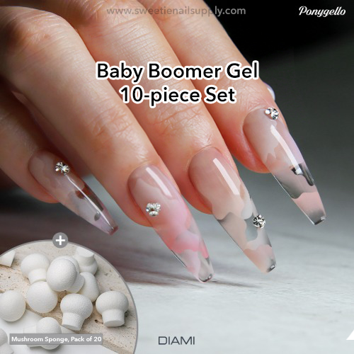 DIAMI Baby Boomer Gel Collection (PN501~510) + Mushroom Sponges 1box